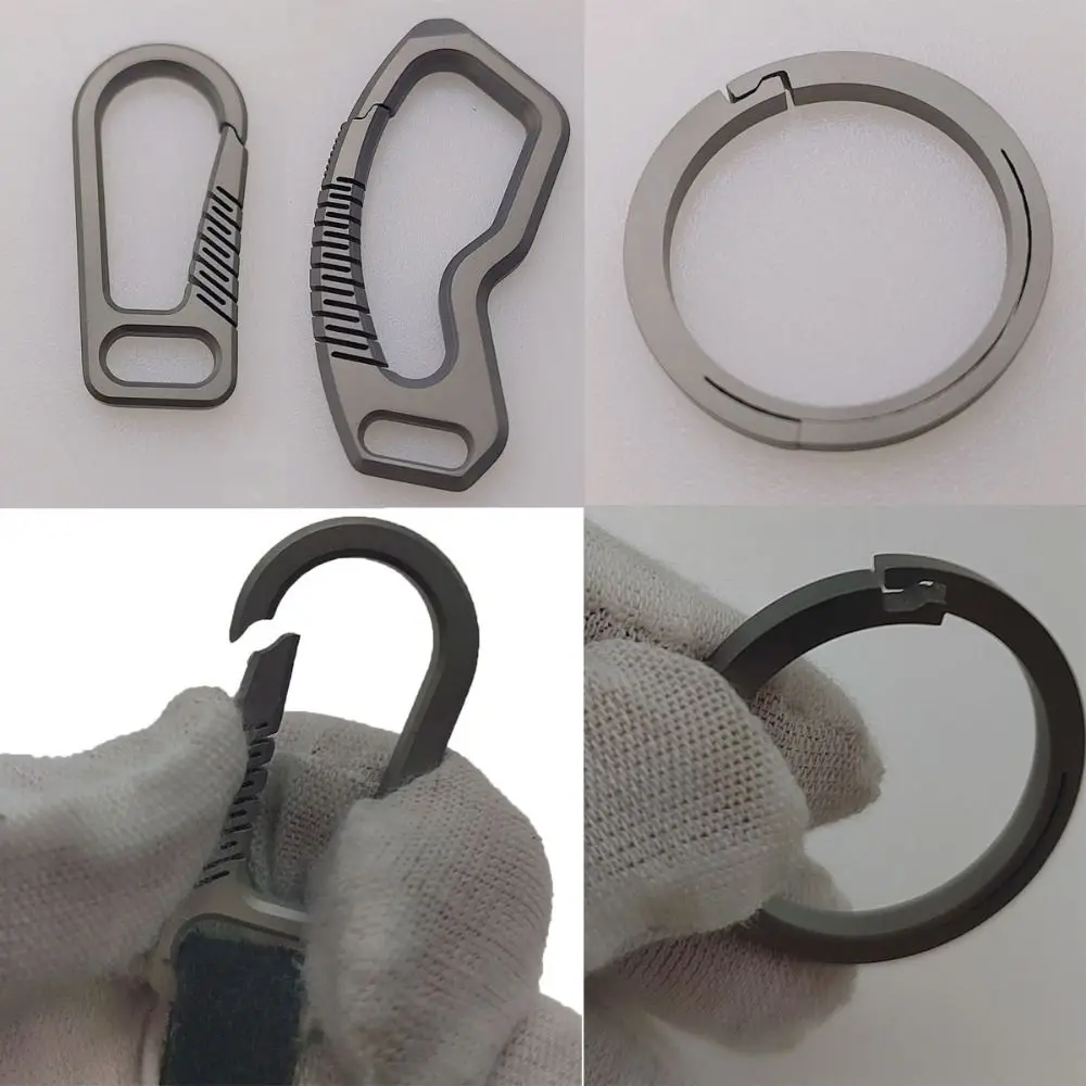 Real-Titanium-Alloy-EDC-Key-Rings-Keychains-Buckle-Pendant-Super ...