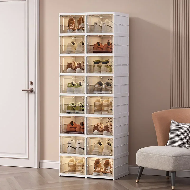 Folding-Shoes-Organizer-Clear-Shoe-Box-Large-Storage-Shoe-Rack-Multi ...