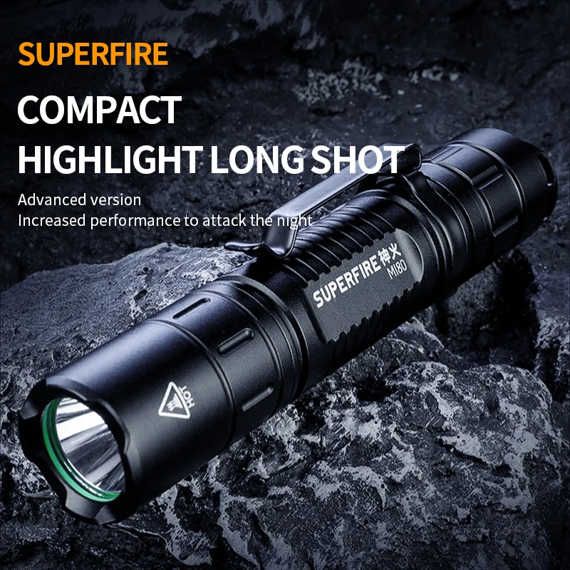SUPERFIRE-MI80-Super-bright-Led-flashlight-use-18650-battery-long-range ...