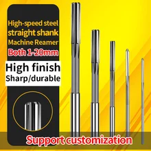 H7 machine reamer, straight shank, white steel extended reamer, high ...