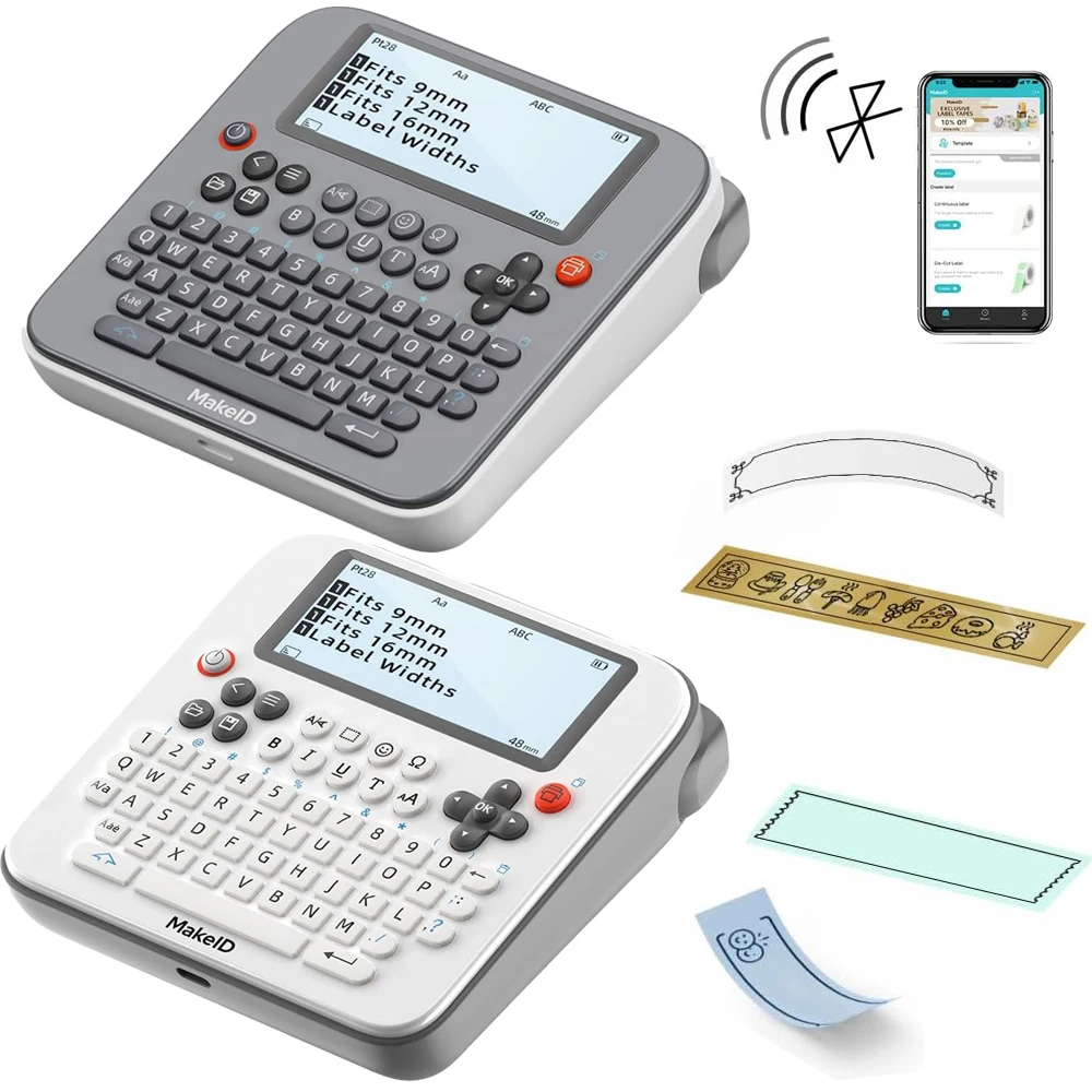 Makeid-Label-Maker-E1-QWERTY-Keyboard-Labeler-Rechargeable-Machine ...