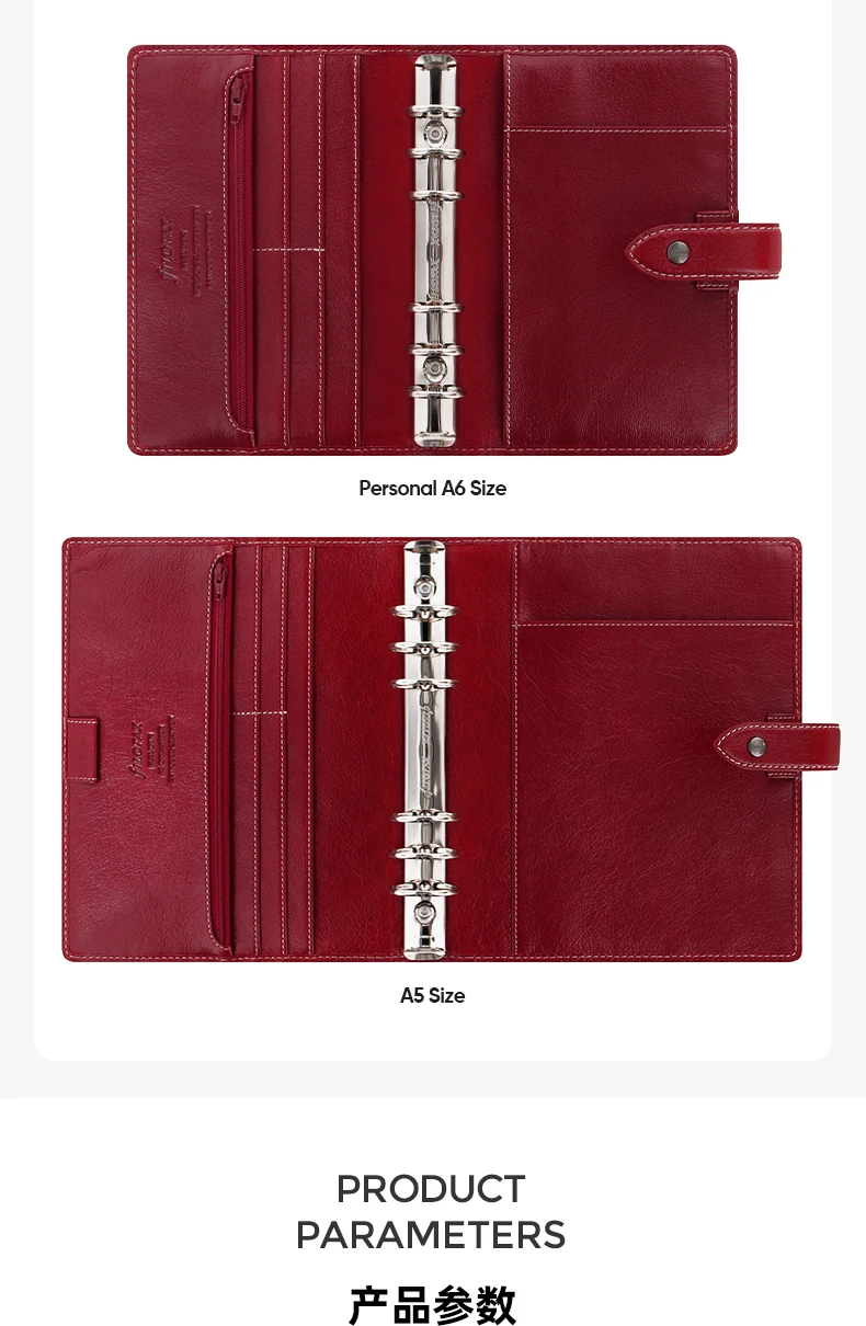 Filofax Malden Burgundy Genuine Leather A7 A6 A5 Personal Organizer ...