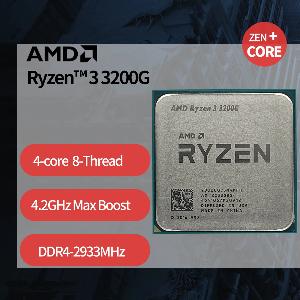 AMD Ryzen 3 3200G R3 3200G 3.6 GHz 쿼드 코어 쿼드 스레드 65W CPU 프로세서, L3 = 4M ...