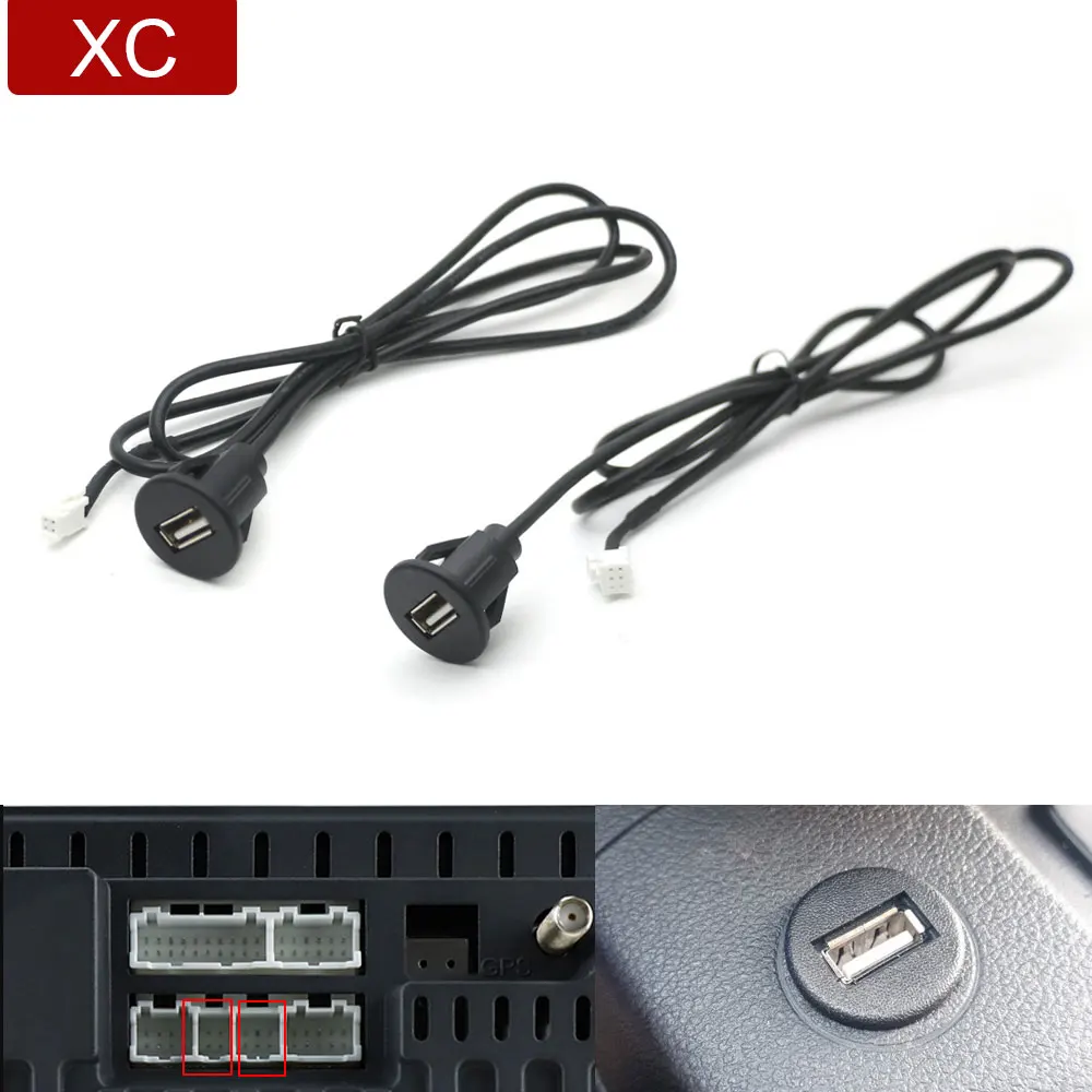 4-6-Pin-Car-USB-Female-Dash-Board-Mount-Panel-Extension-Cable-Adapter ...
