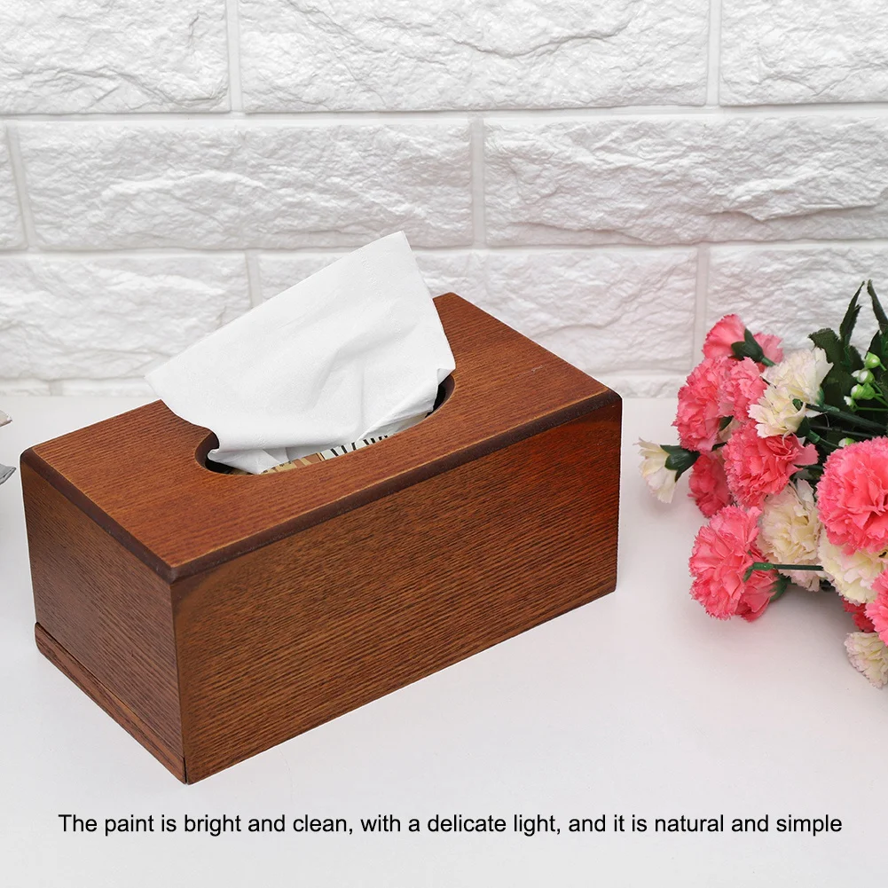 Tissue Box Napkin Holder Case Paper Box Container Elegance Wood Storage ...