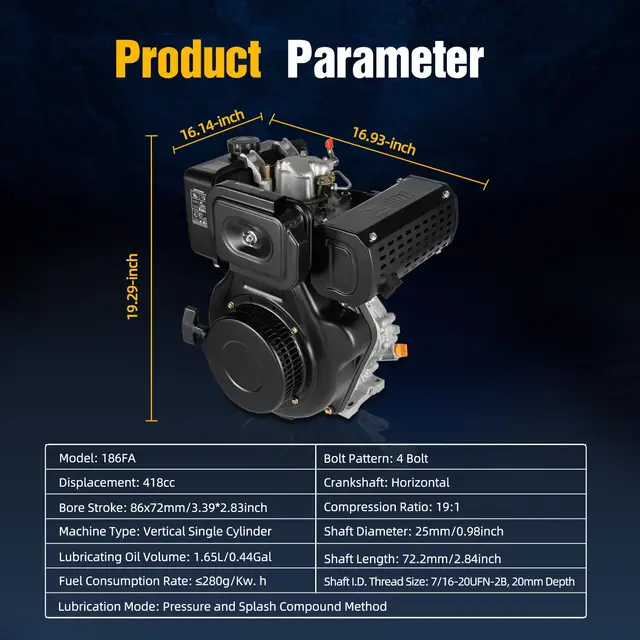 Go Kart Engine 7.5HP Horizontal Engine, 212CC 4-Stroke Gas Engine ...