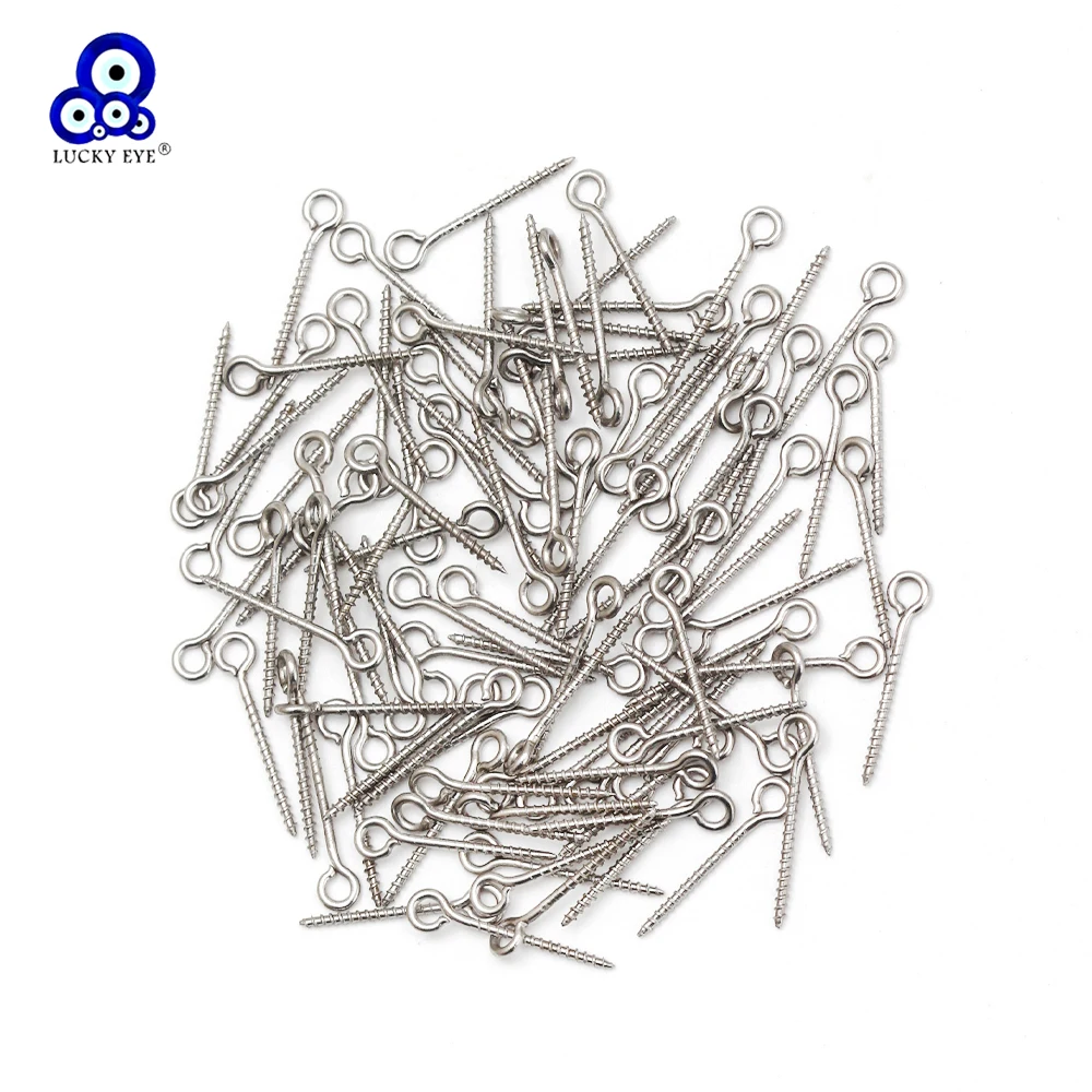 Lucky Eye 100pcs/lot 4*19mm Metal Nine Shape Hooks Eyelets Screw For ...