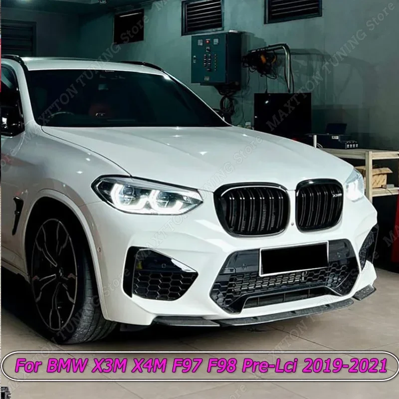 For-BMW-X3M-X4M-F97-F98-Pre-Lci-2019-2021-Front-Bumper-Lip-Front-Shovel ...