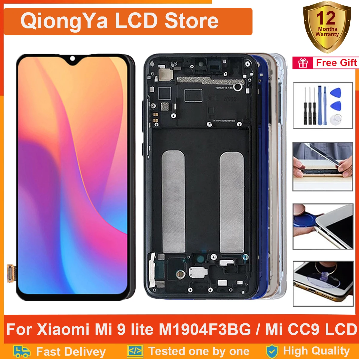 Super AMOLED 6.39'' Mi CC9 Display For Xiaomi Mi 9 lite M1904F3BG lcd ...