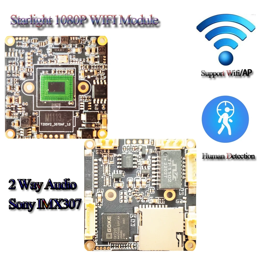 H.265 1080P FULL HD Starlight Wifi Security Camera Module 2MP Wireless ...