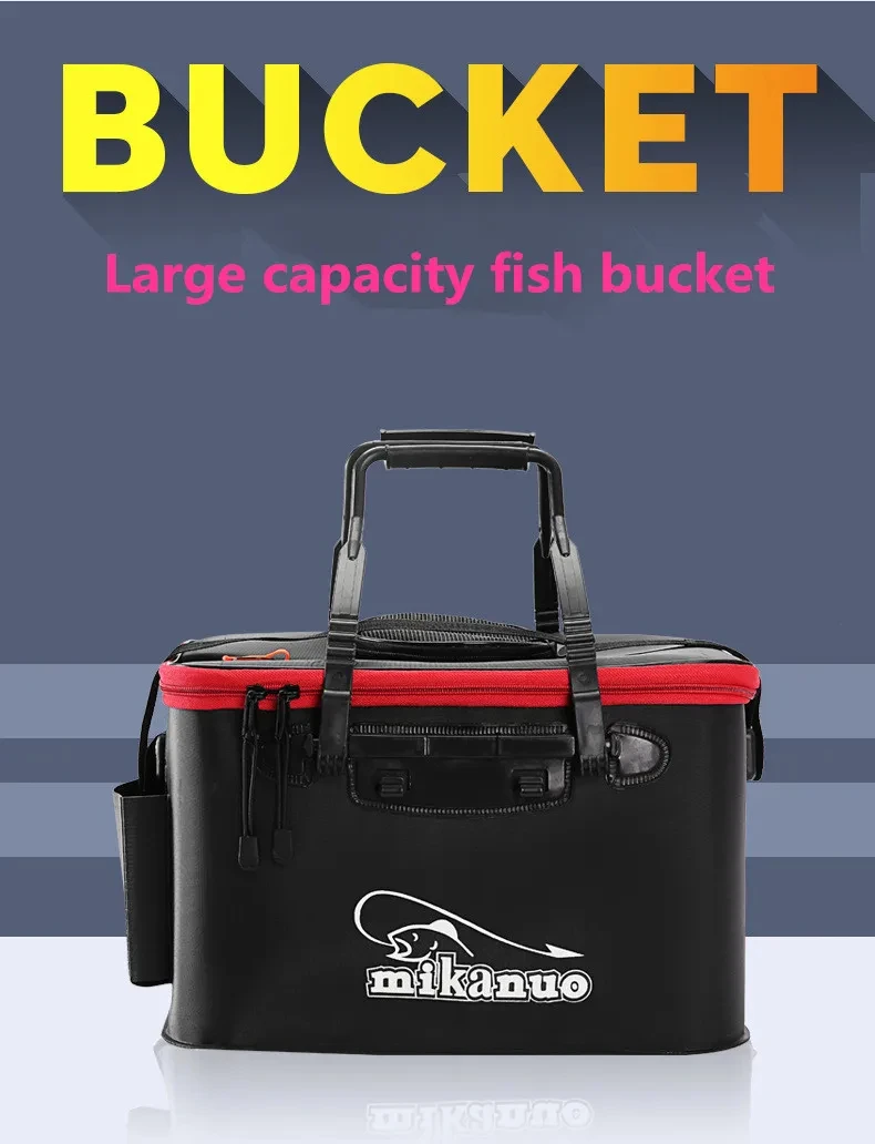 Folding live fish bucket EVA thickened fish bucket portable water tank ...