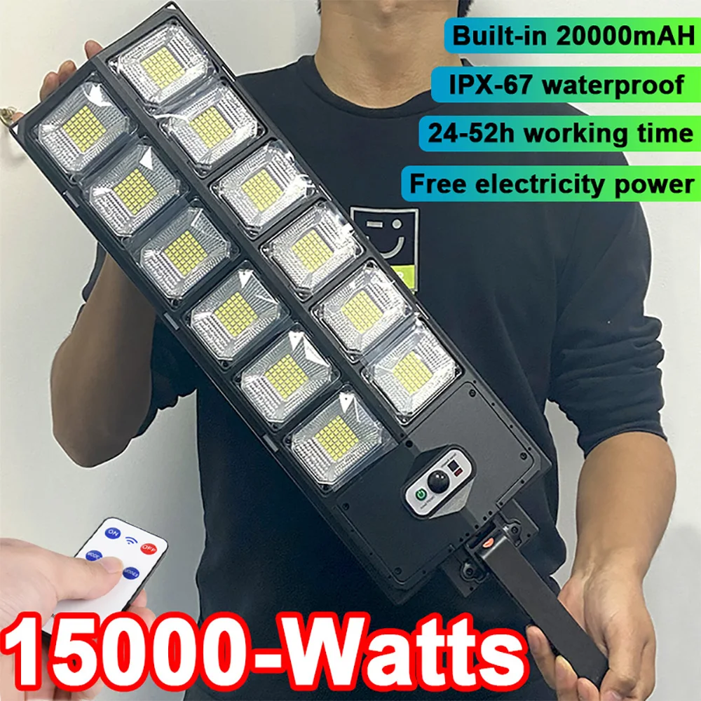 15000Watts Powerful Outdoor Solar Lights 120000 Lumens Lighting 504 LED ...