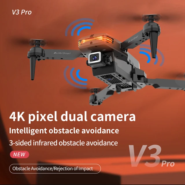 2022 Baru V3 Pro Mini Drone 4K Professionele Hd Kamera Ganda Drie ...