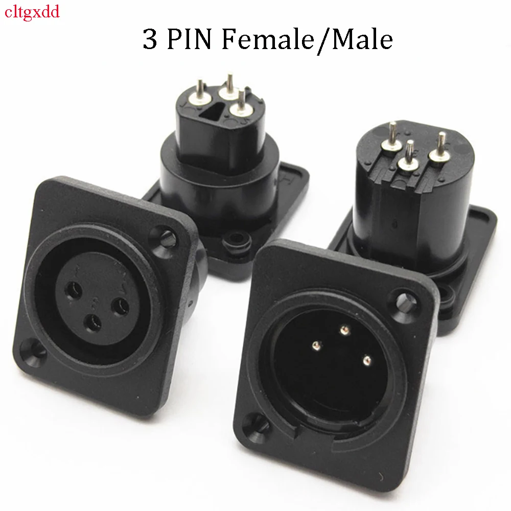 2pcs-3-pin-male-female-internal-external-direct-audio-XLR-three-core ...