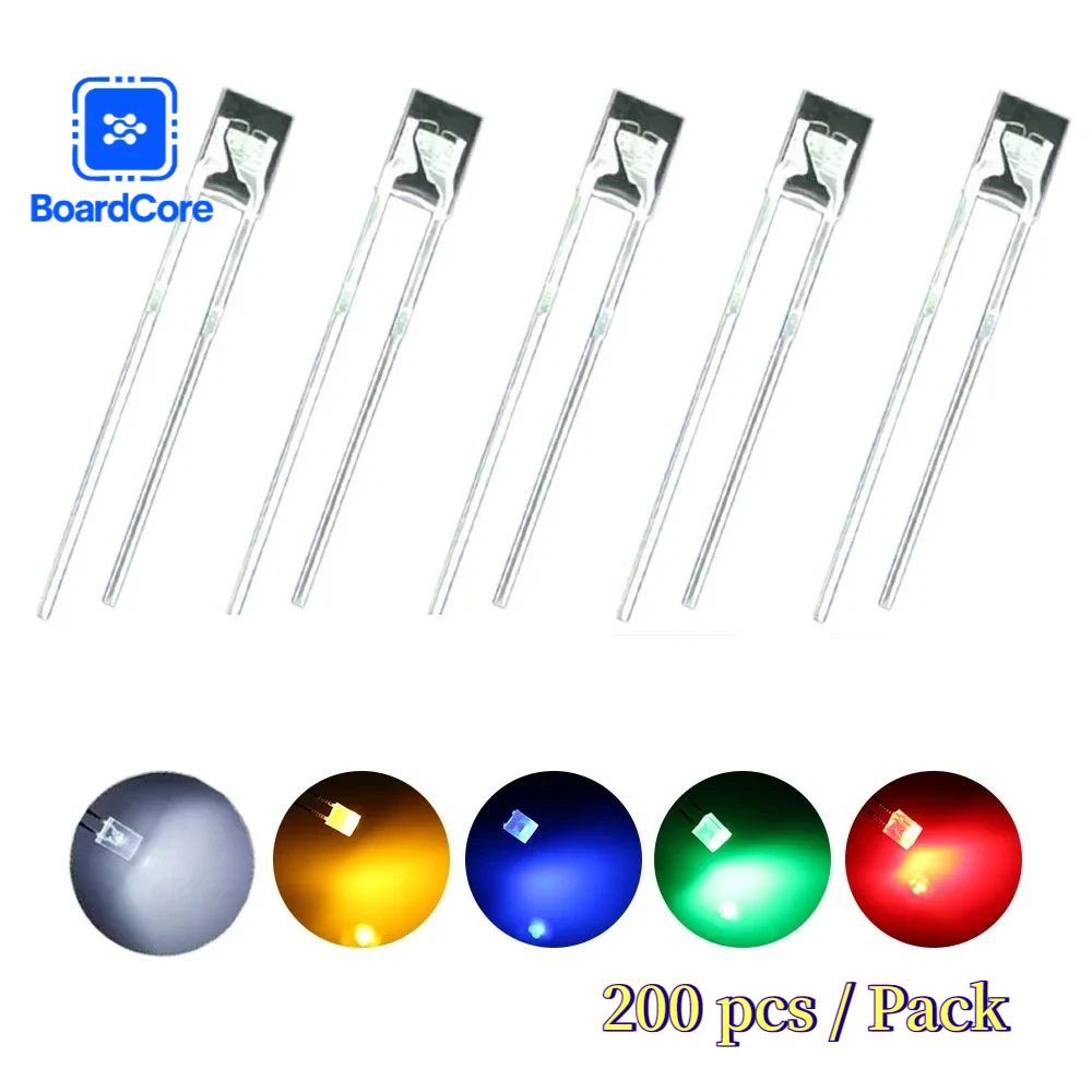 LED Diode Kit 200pcs/Pack 5 Colors Yellow Green Red White Blue DIY ...