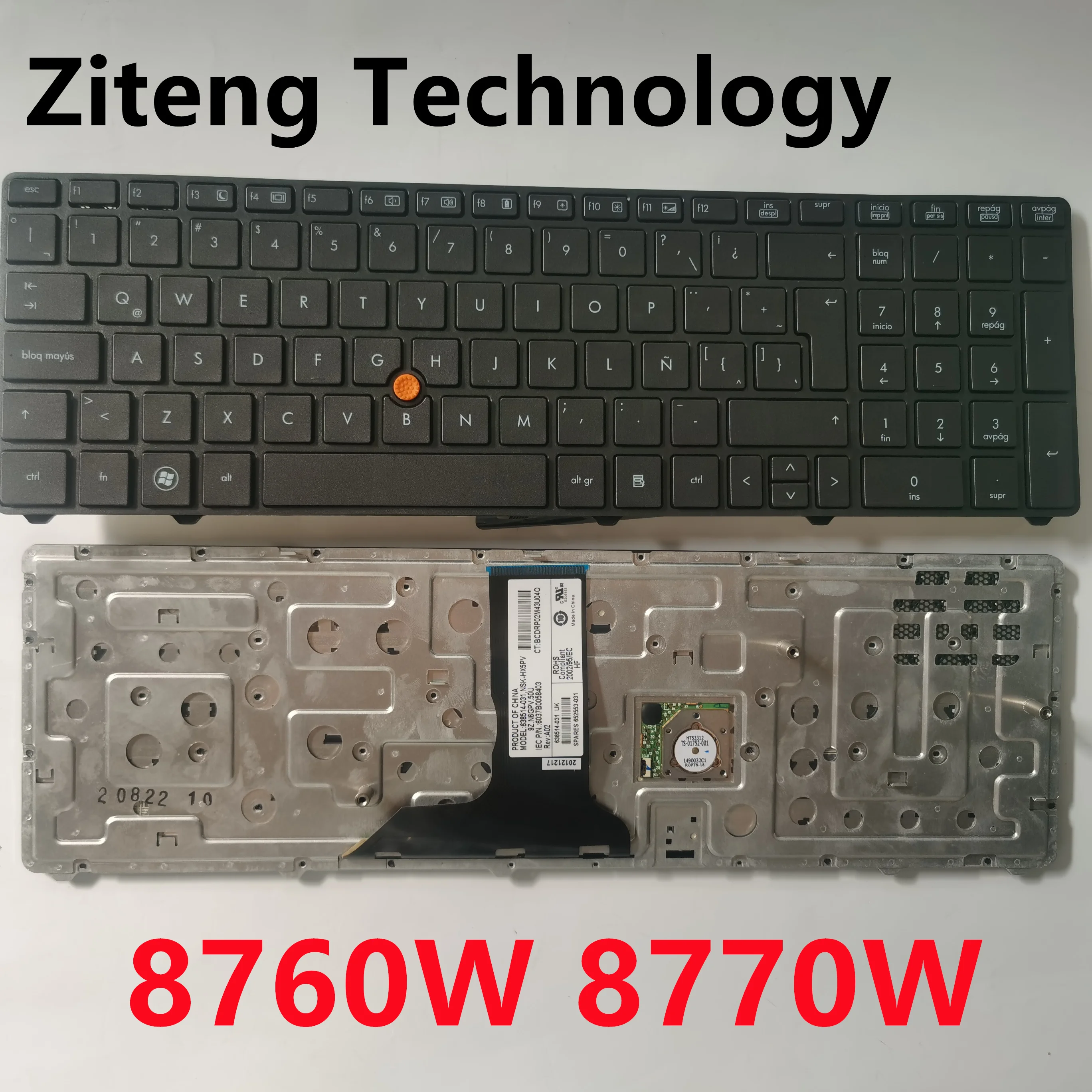 Latin-uk-coreano-nobacklit-teclado-port-til-para-hp-elitebook-8760w ...