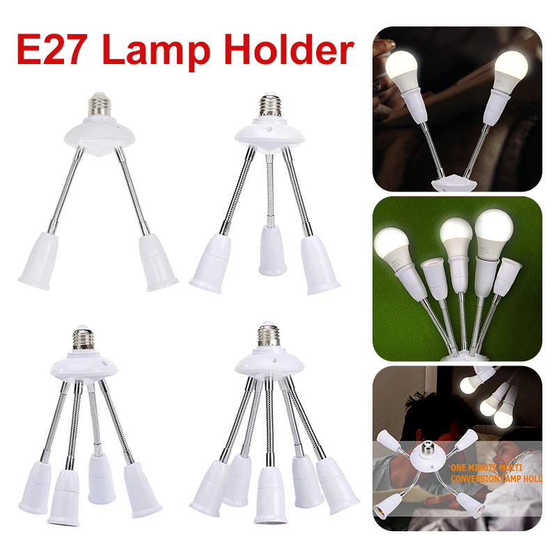 E27-Splitter-2-3-4-5-Heads-Lamp-Base-Adjustable-LED-Light-Bulb-Holder ...