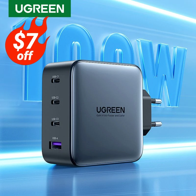 Ugreen Usb Lader 100W Gan Oplader Voor Macbook Tablet Snel Opladen Voor ...