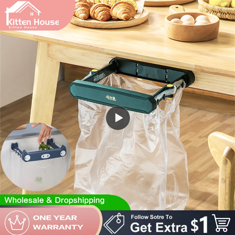 1-8-Multifunction-Kitchen-Foldable-Hanging-Trash-Bag-Storage-Rack-Basin ...