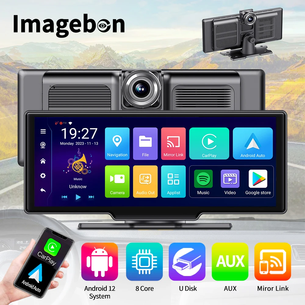 10-26-4G-Android-12-Car-DVR-Wireless-CarPlay-Android-Auto-Dash-Cam-ADAS ...