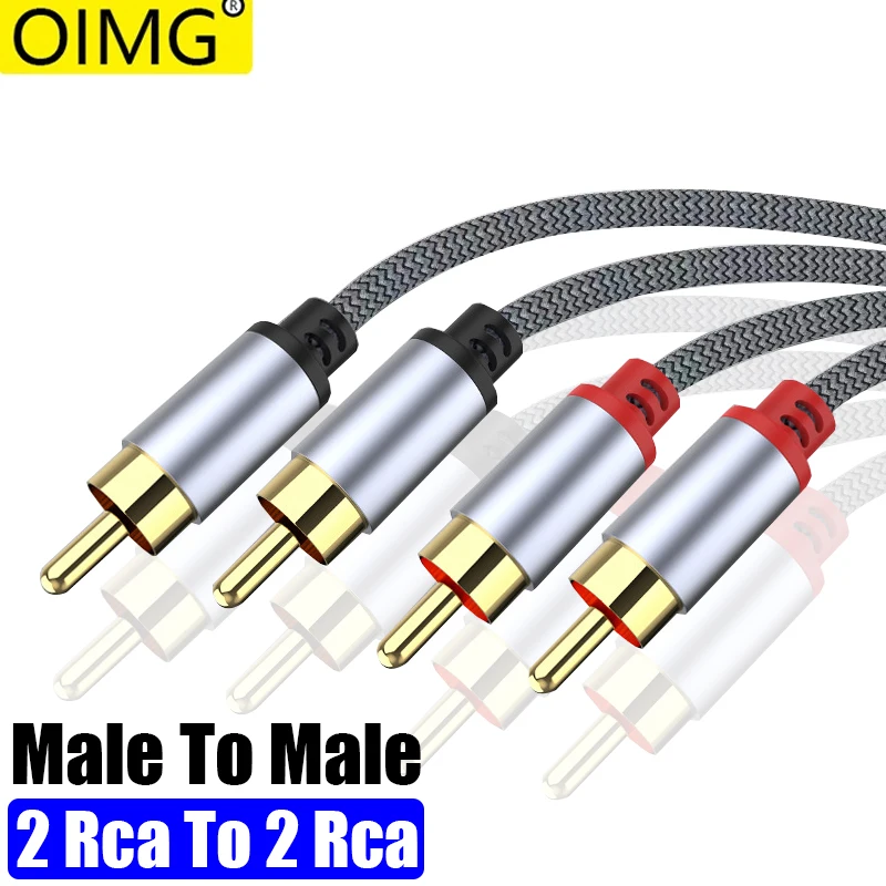 2-Rca-To-2-Rca-Stereo-Cables-Male-To-Male-Aux-Cable-Jack-for-Home ...