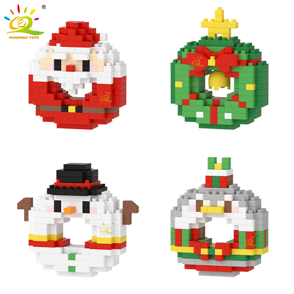 MOC-Christmas-Doughnut-Mini-Building-Blocks-Ideas-Santa-Claus-Snowman ...