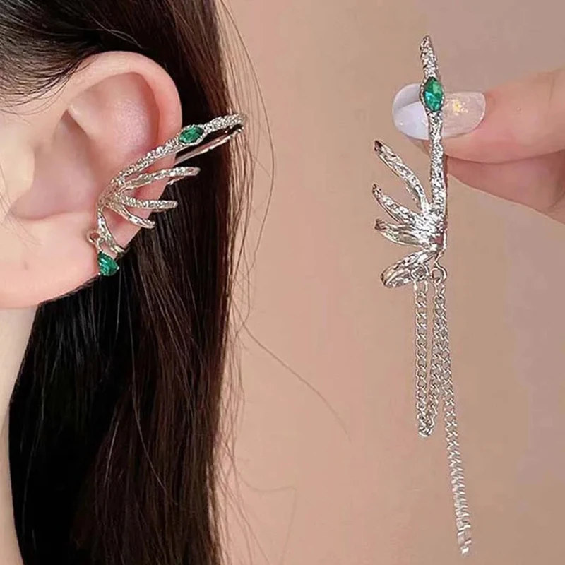 Romantic-Butterfly-Wings-Clip-Earrings-for-Women-Luxury-Crystal-Long ...