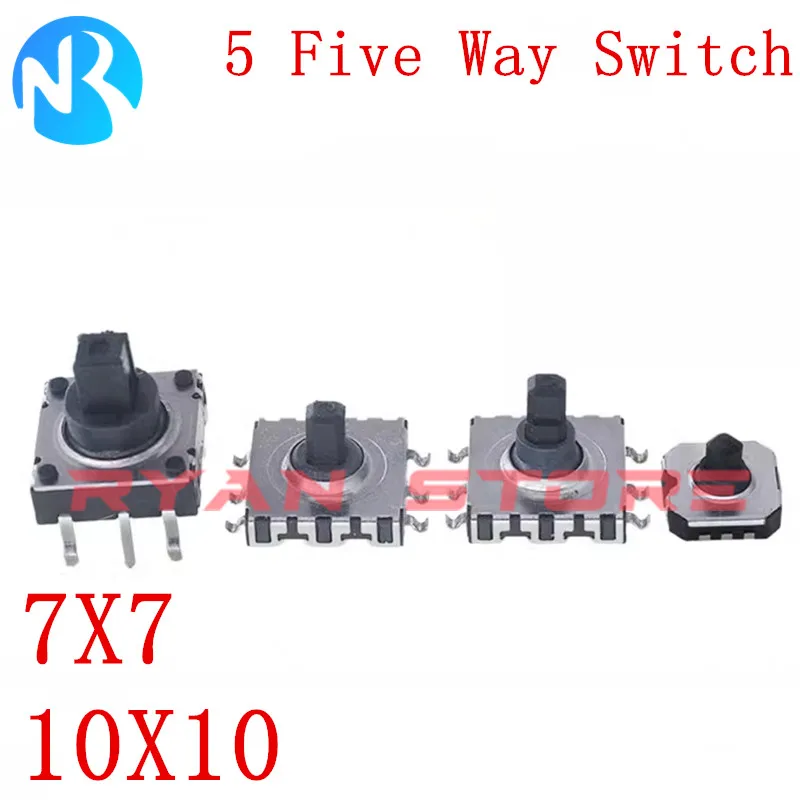 5PCS-10X10X9MM-7-7-5-SMD-5-Five-Way-Switch-Multi-Direction-Switch-Touch ...