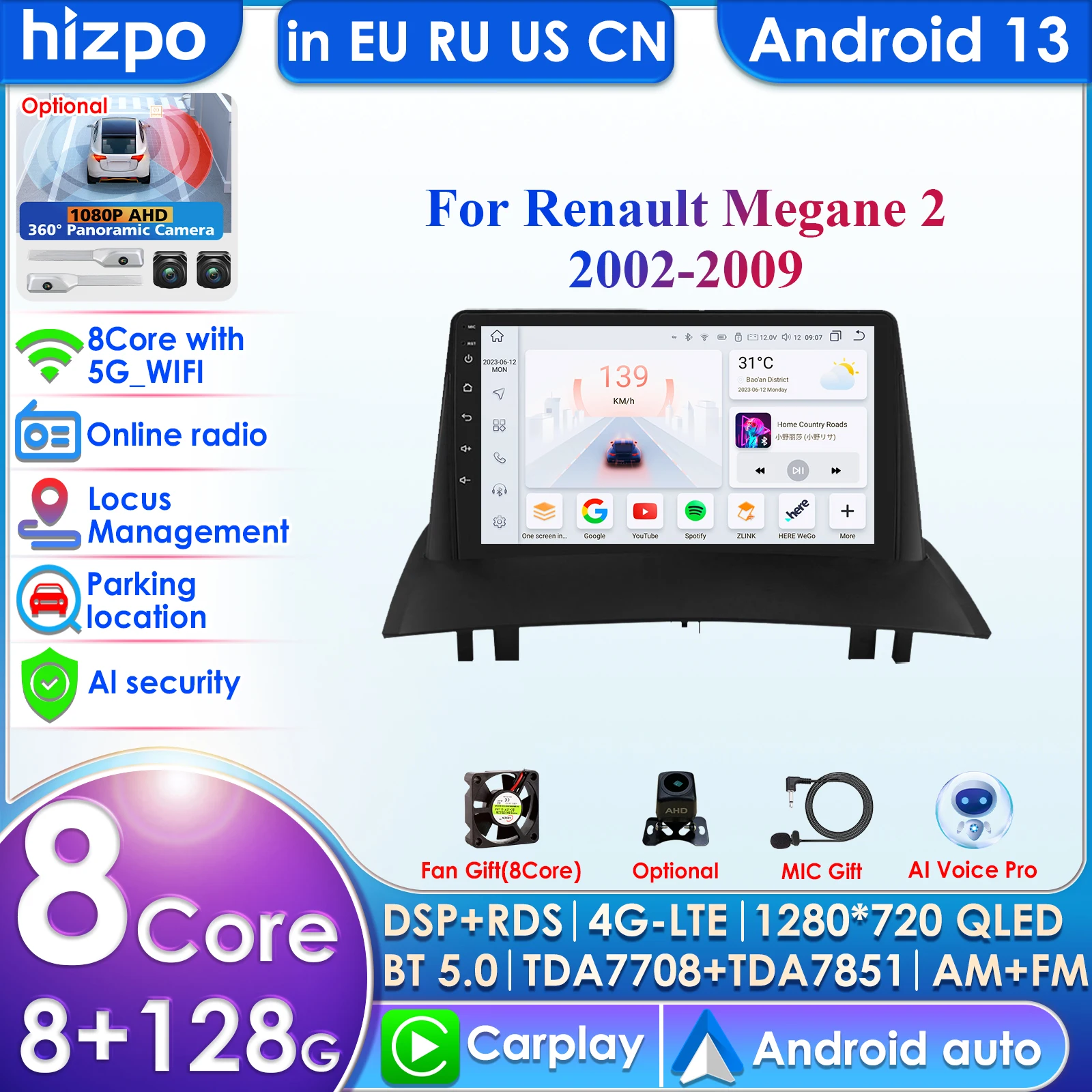4G 2din Android 13 Car Radio Multimedia Video Player Navigation GPS for ...