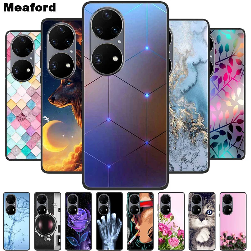 For Huawei P50 Pro Case P50e Shockproof Soft Silicone Phone Case For ...