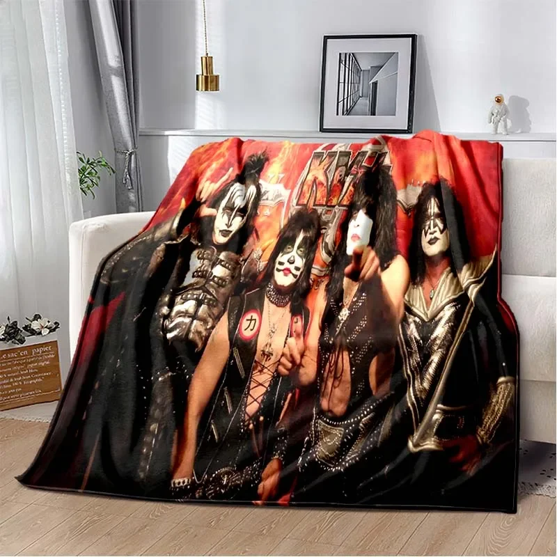 KISS-Rock-Band-Retro-Flannel-Blanket-Fashion-Soft-Cozy-Living-Room ...