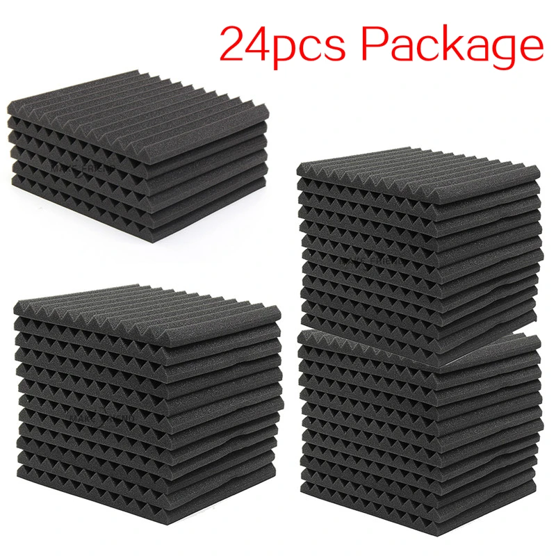 24pcs 300x300x25mm Studio Acoustic Foam Soundproofing Acoustic Panel ...