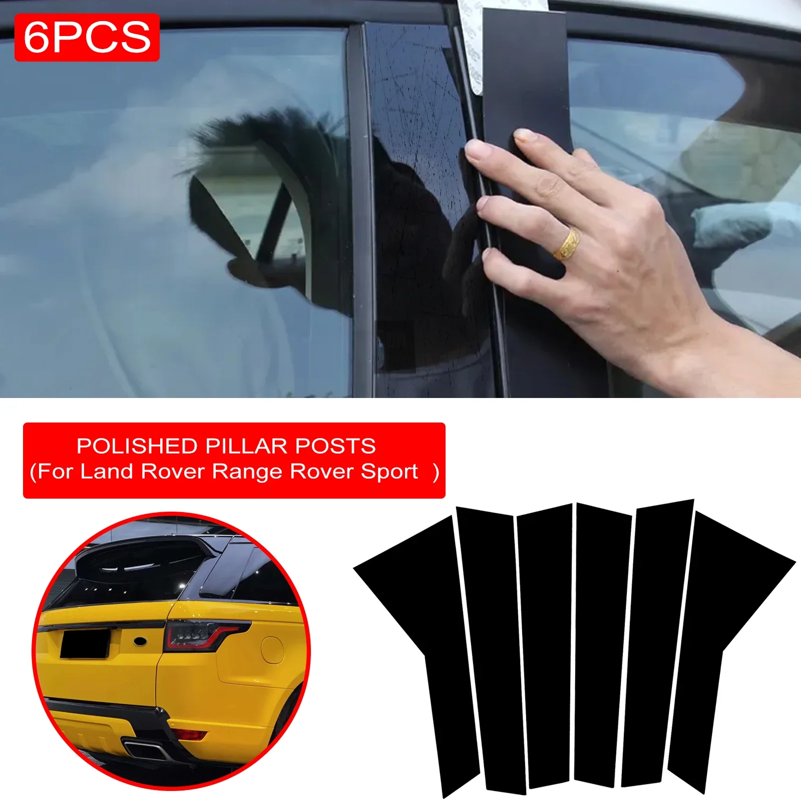6pcs Car Window B-Pillar Trim Sticker For Land Rover Range Rover Sport ...