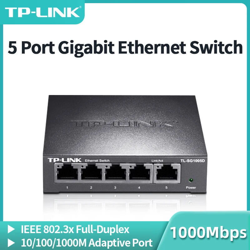 TP-Link-5-Port-Gigabit-Ethernet-Switch-1000BASE-T-Network-Switcher-Plug ...