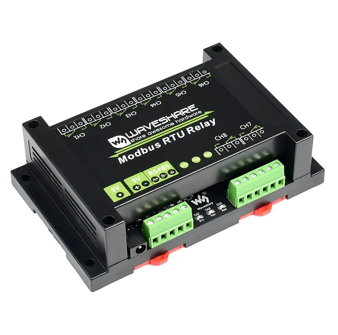 Waveshare-Industrial-Modbus-RTU-8-Ch-Relay-Module-With-RS485-Interface ...