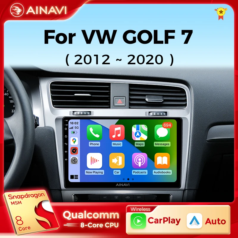 Ainavi Car Radio For Volkswagen VW Golf VII GOLF MK7 7 GTI R 2012-2020 Carplay Android auto ...