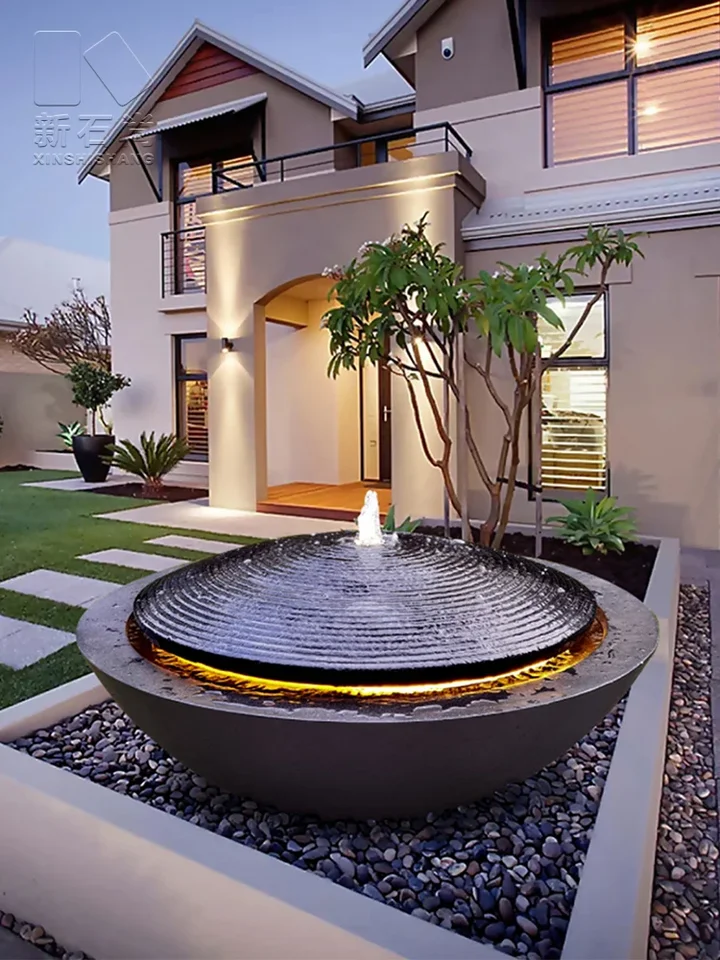Modern Courtyard With Water Feature ADEZZ Aluminium Water Table L300cm