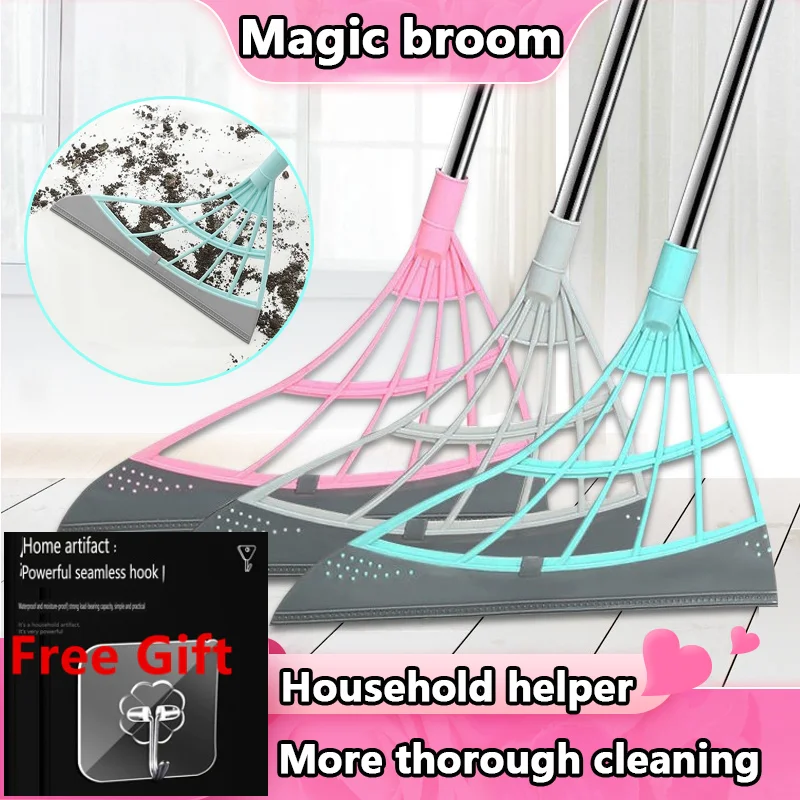 Magic-Wiper-Broom-Silicone-Scraper-Cleaning-Bathroom-Glass-Squeegee ...