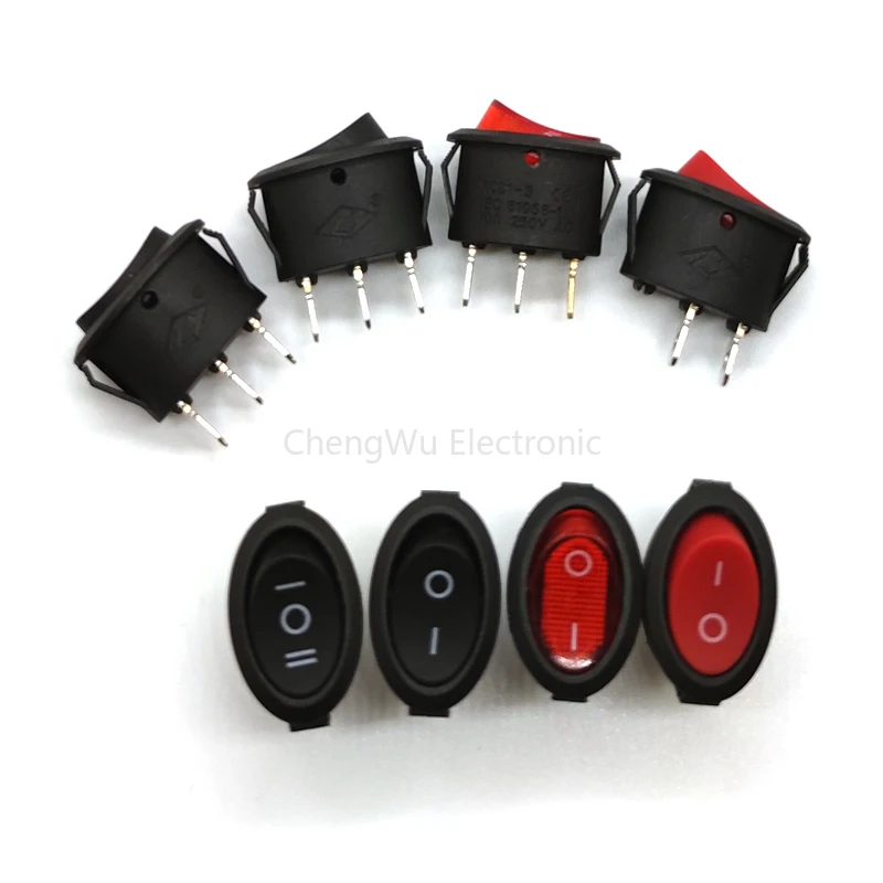 5PCS-Oval-Power-Switch-AC-Toggle-IO-ON-OFF-Car-Boat-Push-Button-Rocker ...