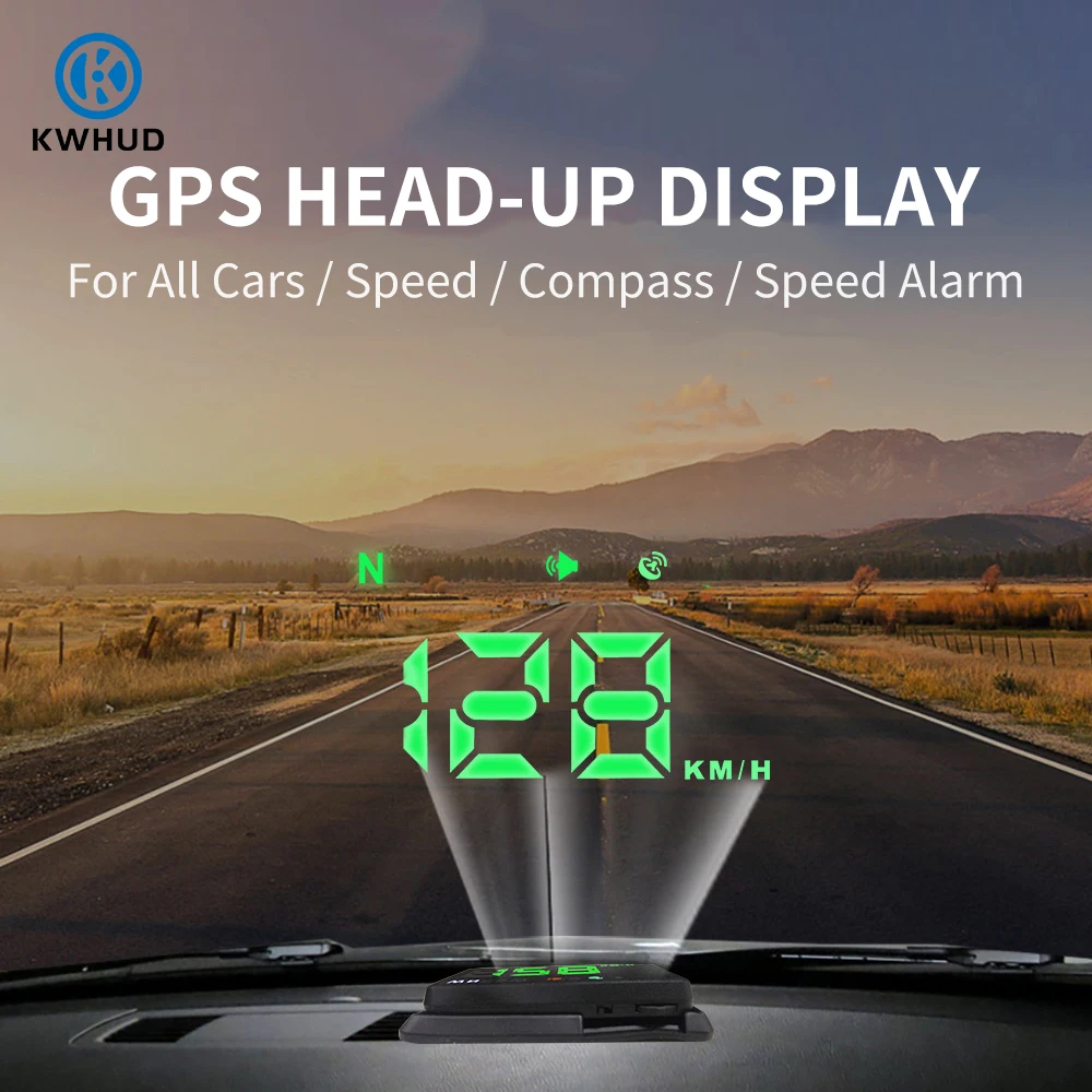 KWHUD-HUD-Head-Up-Display-GPS-Digital-Car-Speedometer-Universal ...