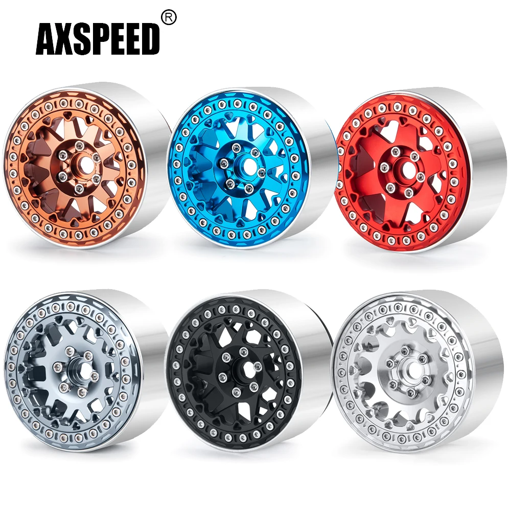 AXSPEED-4Pcs-2-2inch-Aluminium-Alloy-Beadlock-Wheel-Rims-Hubs-Rings-Set ...