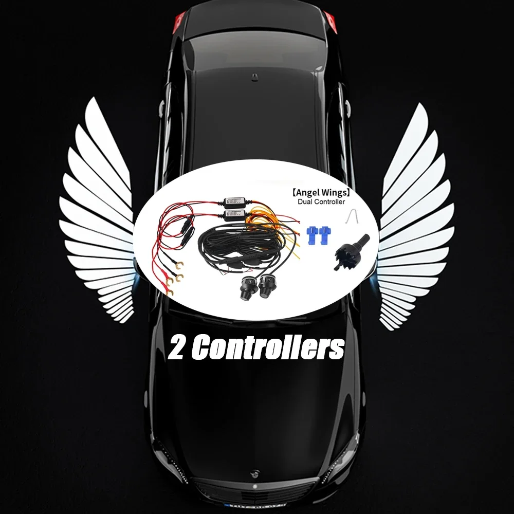 Universal-Modified-LED-Rearview-Mirror-Angel-Wing-Welcome-Light ...