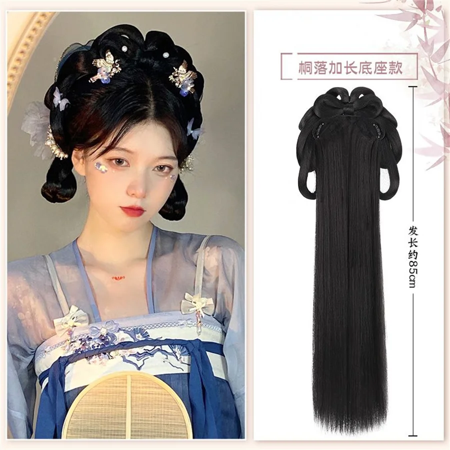 Chinese-Hanfu-Wig-Headband-Antique-Bow-Bun-Novice-Daily-Song-And-Ming ...