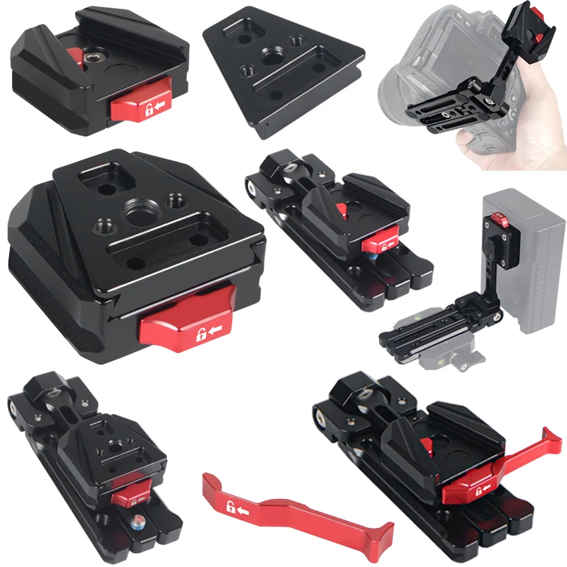 Mini-V-Lock-Mount-Adapter-Quick-Release-Clamp-Plate-with-1-4-20 ...