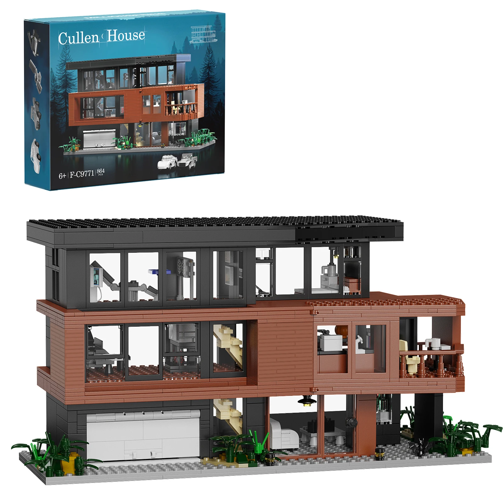 BuildMoc – maison d'architecture Cullen, Villa, chalet forestier, 864 ...
