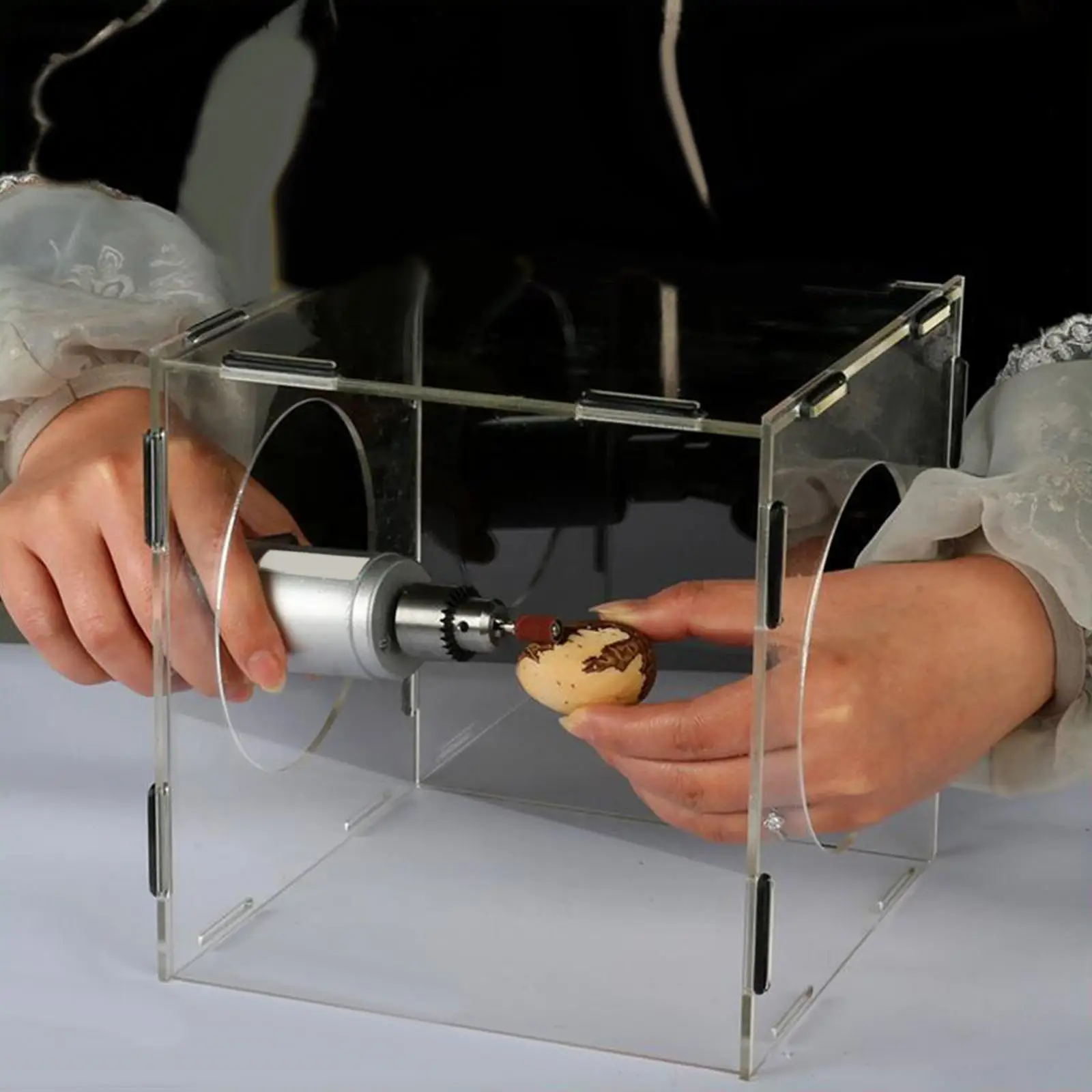 Enclosed-Grinding-Dust-Box-Cover-Acrylic-Clear-Portable-Transparent ...