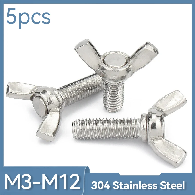 5pcs-lot-M3-M4-M5-M6-M8-M10-M12-Butterfly-Wing-Bolts-Hand-Tighting-Wing ...