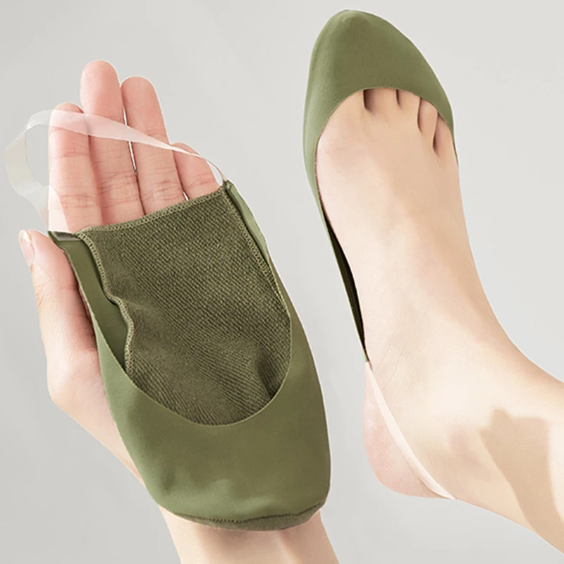 1-5pairs-Invisible-Half-Palm-Sock-Women-Summer-Silicone-Non-Slip-Thin ...