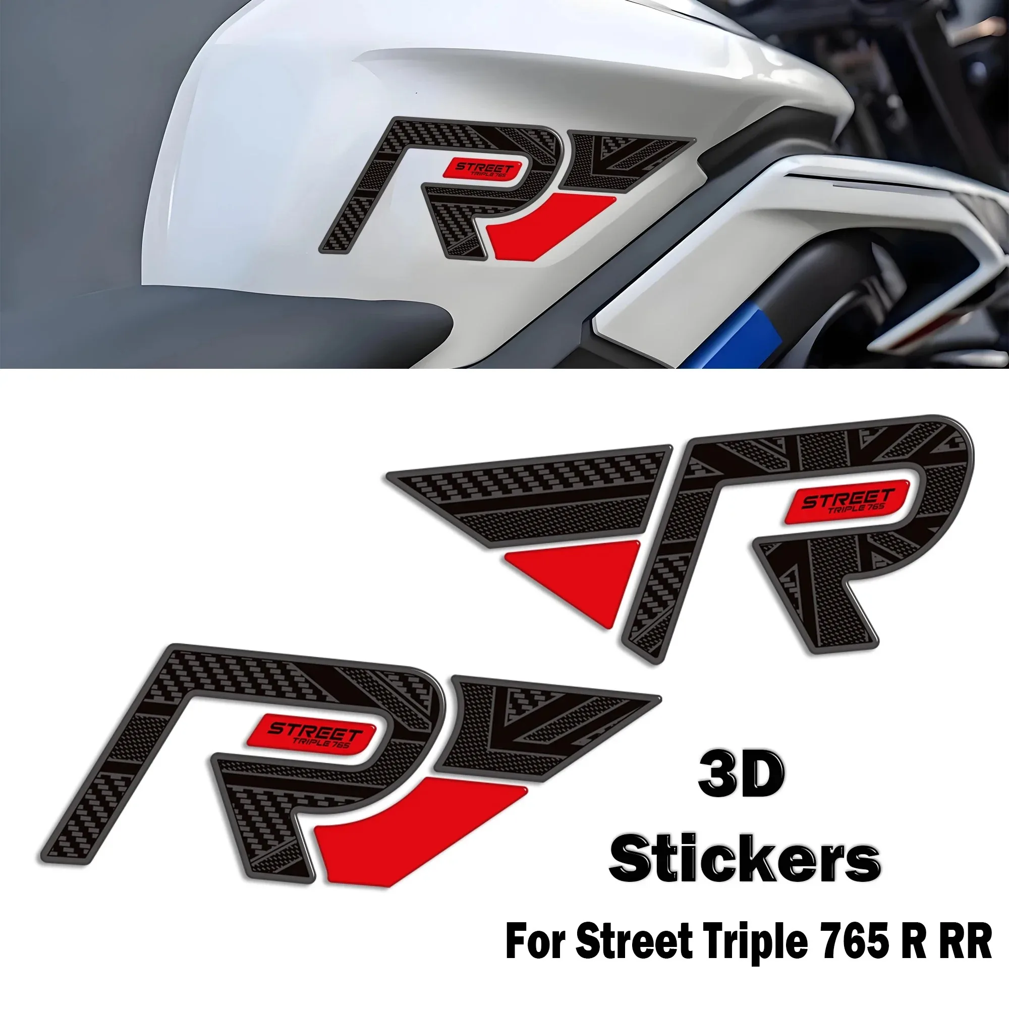 For Triumph Street Triple 765 R RS Tank Pad Side Grips Gas Fuel Oil Kit ...