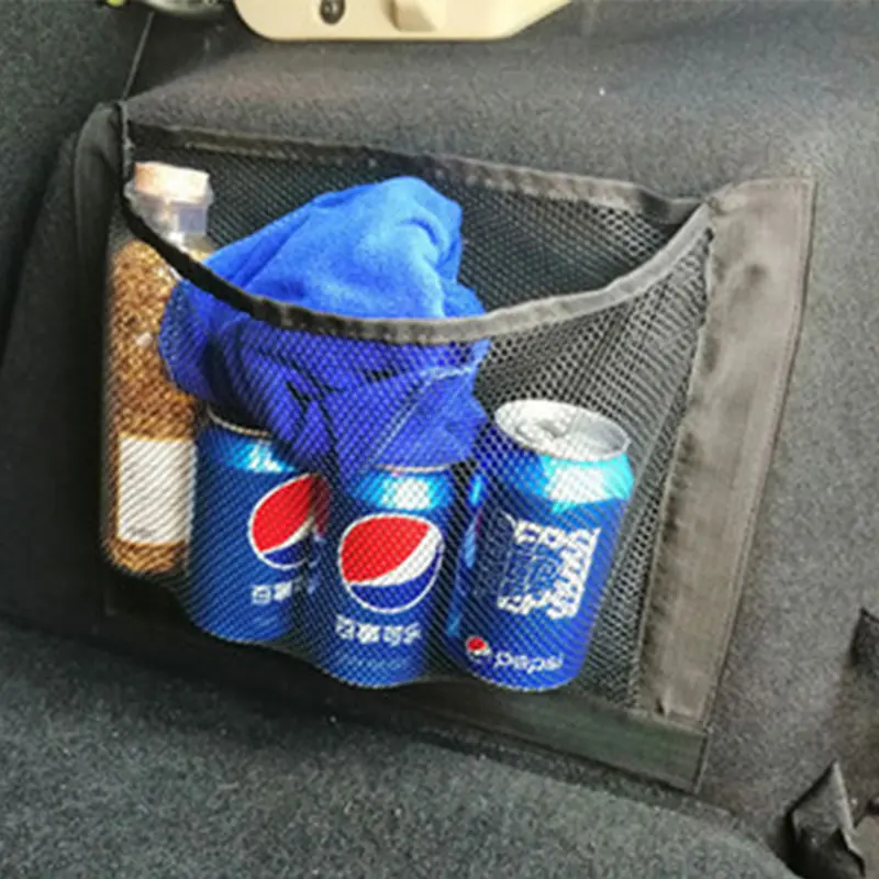 40x25cm Car Trunk Storage Elastic String Net Mesh Bag Car Magic Tape ...
